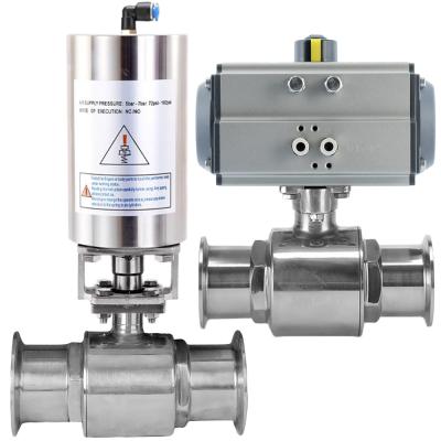 China SS316L Sanitary Pneumatic Actuator Valve 2 Inch Food Grade 16bar Single Acting Vertical for sale