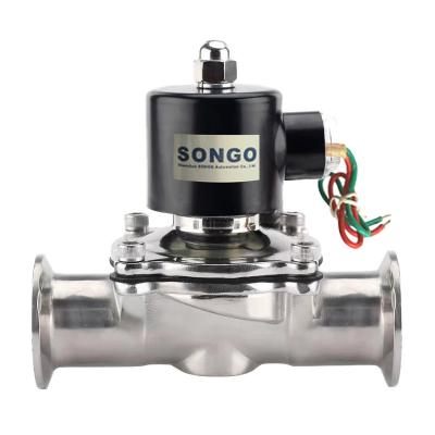 China SS304 Sanitary Solenoid Valve Two Way Tri Clamp Food Grade For Milk for sale