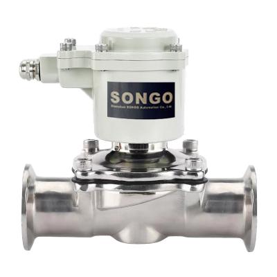China SS304 Sanitary Solenoid Valve Two Way Tri Clamp Food Grade For Milk for sale