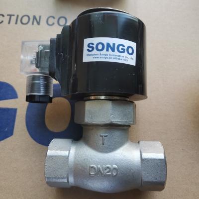 China Direct Acting Piston Steam Solenoid Valve 180 Deg No Nc 16bar 2 Way 24VDC NPT Thread Magnetic for sale