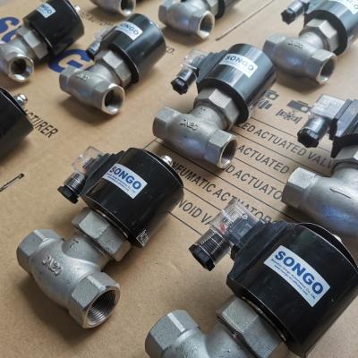 China Direct Acting Piston Steam Solenoid Valve 180 Deg No Nc 16bar 2 Way 24VDC NPT Thread Magnetic for sale
