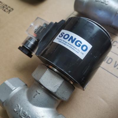 China Direct Acting Piston Steam Solenoid Valve 180 Deg No Nc 16bar 2 Way 24VDC NPT Thread Magnetic for sale