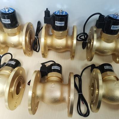 China Brass Flange Solenoid Valve 16bar 2 Way 12VDC Normally Close For Steam for sale