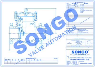 China SS304 Cryogenic Swing Check Valve 150LB 300LB CF8M For LN2 LO2 for sale
