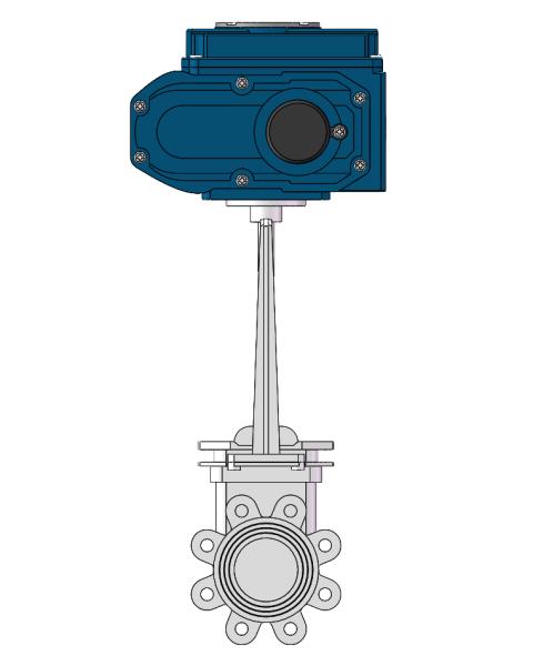 Quality SONGO Electric Knife Gate Valve For Slurry Carbon Steel PN16/Class 150 Flange 24VDC Motorized Slide Gate Valve for sale