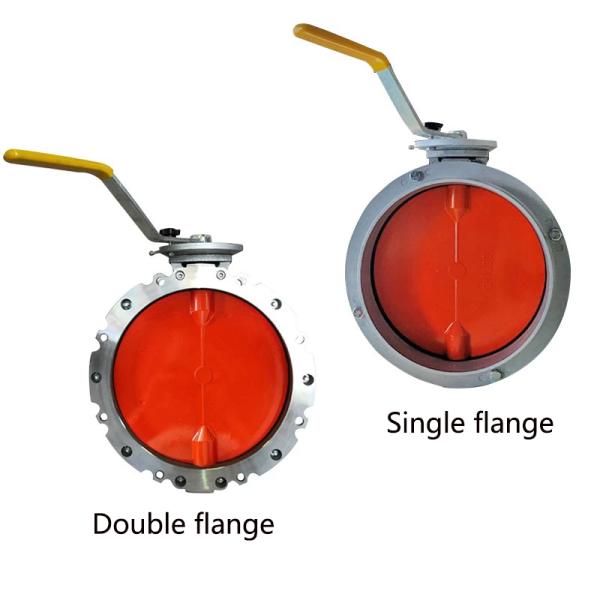 Quality Songo manual aluminium alloy double single flange dust butterfly valve with handle Wear-resistant rubber for sale