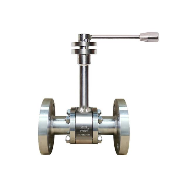 Quality Songo cryogenic 3 piece flange ball valve pctfe seal 16bar 150lb SS304 SS316 for LNG LN2 -196 degree for sale