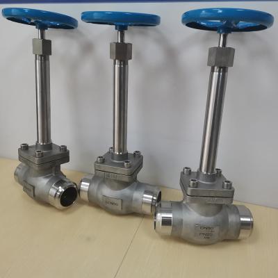China Songo butt weld cryogenic globe valve PN20 SS304 SS316L liquid oxygen With handle cut off valve for sale