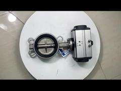SONGO Stainless Steel Wafer Pneumatic Butterfly Valve Lug Type Single Acting Pneumatic Air Actuator