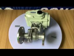SOGNO SS304 Flange Motorized Ball Valve CF8 Stainless Steel  220VAC On Off Type Electric Actuator