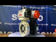 plastic double acting pneumatic butterfly valve wafer type 10bar frpp pph cpvc pvdf upvc