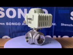 3 way motorized actuator valve t type cf8m 1000 wog npt female threaded ss304 4-20ma
