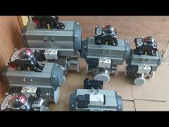 Sanitary Double Acting Pneumatic L/T Type 3 Way Food Grade ball valve