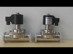 SS304 Sanitary Solenoid Valve Two Way Tri Clamp Food Grade For Milk