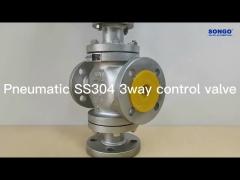 songo pneumatic double seated valve standard type flow control dn32 ss304 16bar pneumatic diaphragm