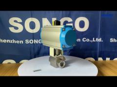 3 way pneumatic ball valve t or l port forged ss316 400bar 6000 psi hydraulic ball valve