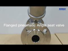 flange angle seat pneumatic actuator valve 25 bar ss304 spring return air water steam 145degree