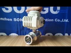 stainless steel electric tri clamp sanitary ball valve 2 way 4-20ma 0-5v