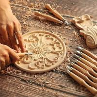 China DIY Wood Carving Tools Kit with Canvas Case Gouges and Woodworking Chisel Tool Set for sale