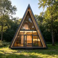 China High Rigidity Steel Framework Triangular Premium Holiday Cabin Neat Interior Design for Large Resort Engineering Works for sale