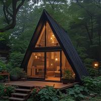 China Durable High Rigidity Steel Structure Triangular Holiday Lodge Neat Inner Layout for Resort Bulk Engineering Works for sale