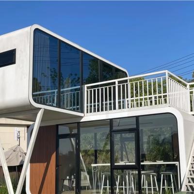 China Double-layer Modern Luxury Apple Cabin Tiny Home Prefabricated Modular Pod Steel Structure Backyard Studio for sale
