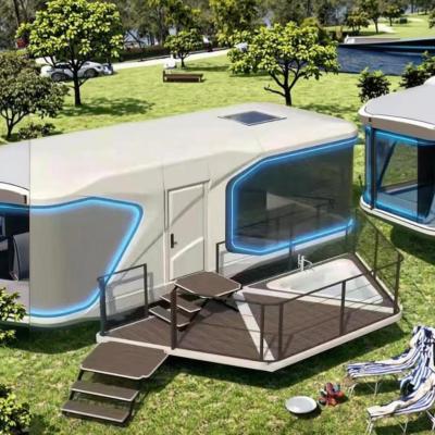 China Luxury Space Capsules and Mobile Small Prefab Houses for Outdoor Hotels and Bed Cabins Futuristic House for sale