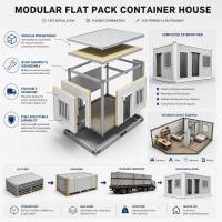 China Construction Site Durable Flat Pack Container House Modular Prefab Living Unit With Bathroom For Worker Accommodation for sale