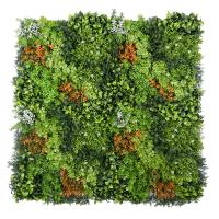 China Dustproof Artificial Leaf Grass Wall Foliage Panels 40mm Pile Height for Decoration for sale