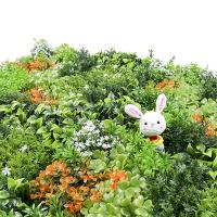 China Dustproof Artificial Leaf Grass Wall Foliage Panels 40mm Pile Height for Decoration for sale