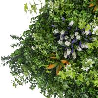 China High Density PP Plastic Artificial Grass Wall Panel 50x50cm UV Resistant Privacy Hedge for sale