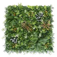 China High Density PP Plastic Artificial Grass Wall Panel 50x50cm UV Resistant Privacy Hedge for sale