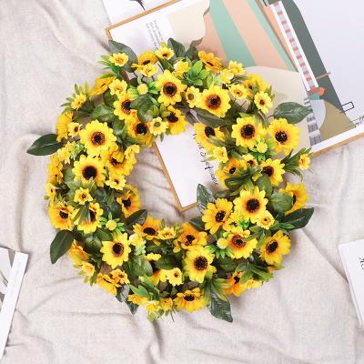 Cina pianta artificiale della foglia della corona del girasole di 35-42cm impermeabile in vendita