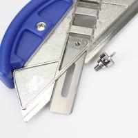 China Stainless Steel Carpet Knife 30 Degree Blade Adjustable Depth Plastic Handle for sale