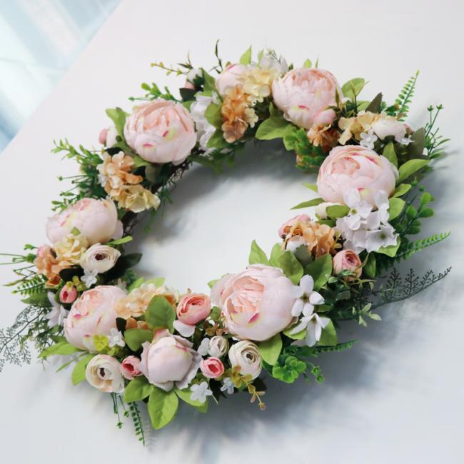 Hot sale green wreath artificial boxwood garland for home party decoration