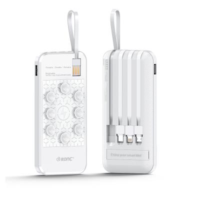 Cina 2021 new design 10000mAh fast charge 4 in1 unique portable fast power bank support charging station battry with sucker in vendita