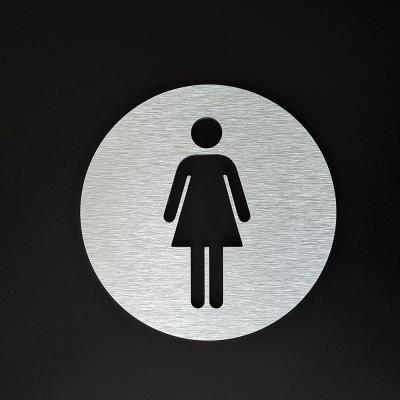 China 1mm Metal Custom Reflective Sign For Unisex Bathroom Restroom Door for sale