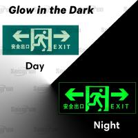 China Wall Mount Implementation Safety Fire Exit Sign With 8 - 10 Hours Glow Duration for sale