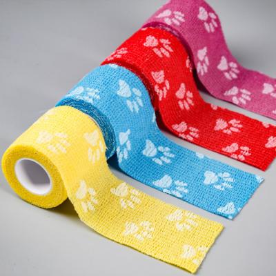 China Colored Tensoplast Cotton Medical Compression Top Fabric High Crepe Adhesive Vet Wrap Cohesive Elastic Bandage for sale