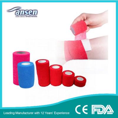China Hospital medical sports wound support dressing custom print colored self adhesive vet wrap cohesive elastic bandage for sale