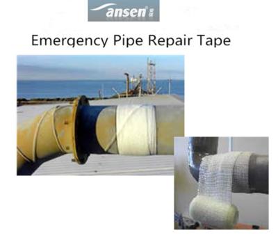China Industrial and Household Plumbing Fiberglass coated with Polyurethane Pipe Repair Tape for sale