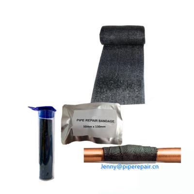 China Plumber materials Water Activated pipe leak repair clamp pipe repair bandage fiberglass wrap for sale