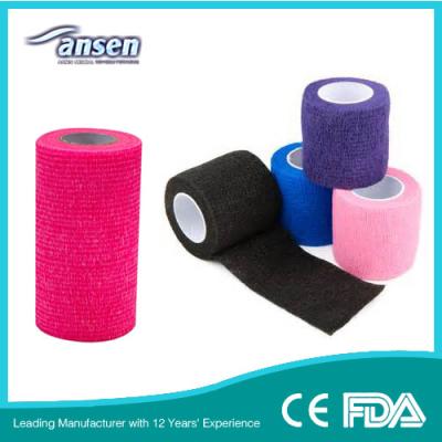 China Medical sports wound support dressing vet wrap fabric high elastic cohesive muscle bandage for sale