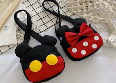 China Children kids cartoon canvas bag shoulder crossbody kindergarten fashion carry Donald Duck Mickey bag for sale