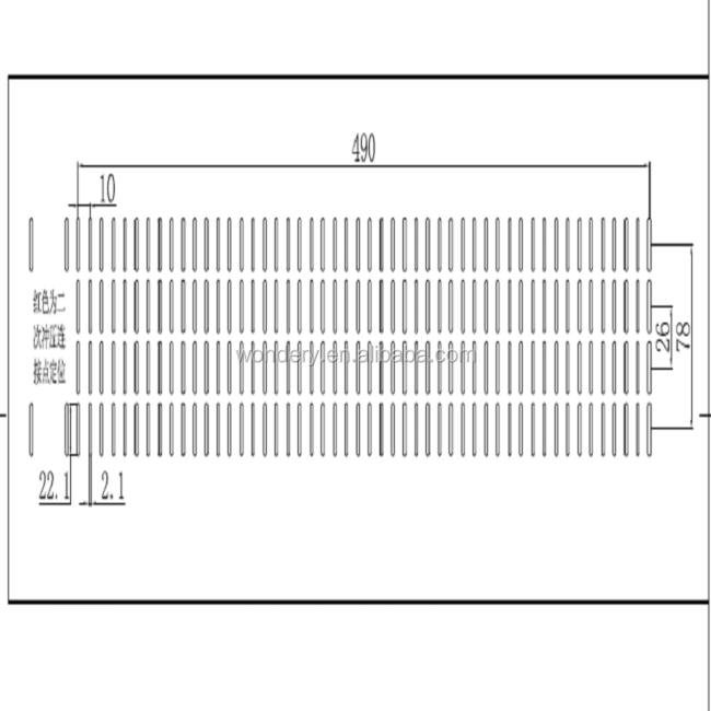 Technical diagram of radiator header plate die