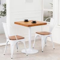 China Stackable Metal Dining Chair with Elm Cushion Contemporary Design for sale