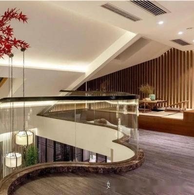 Cina Costruzione in vetro curvo su misura Serra vetro curvo balcone ringhiera blu scuro / azzurro chiaro vetro curvo di sicurezza 3mm-19mm in vendita
