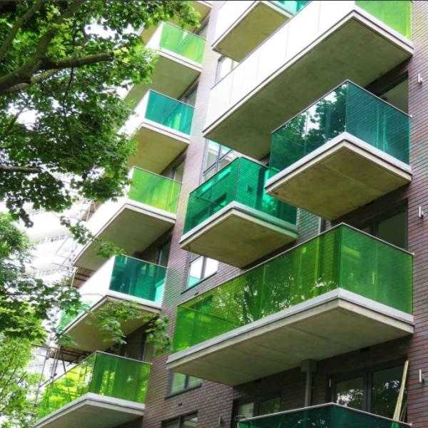 Quality Interior Frameless Glass Railing Curved Stairs 10mm 12mm Thick Toughened Glass for sale