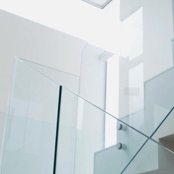 Quality Interior Frameless Glass Railing Curved Stairs 10mm 12mm Thick Toughened Glass for sale
