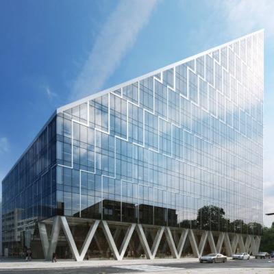 China Reflective Glass Curtain Wall Office Building 4mm-12mm Tinted Insulated Curtain Wall System Colored Curtain Wall Glass Panel for sale